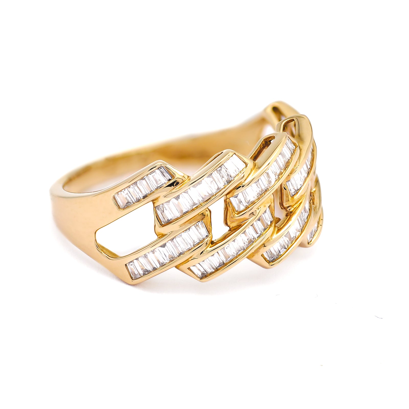 Baguette engagement ring gold store